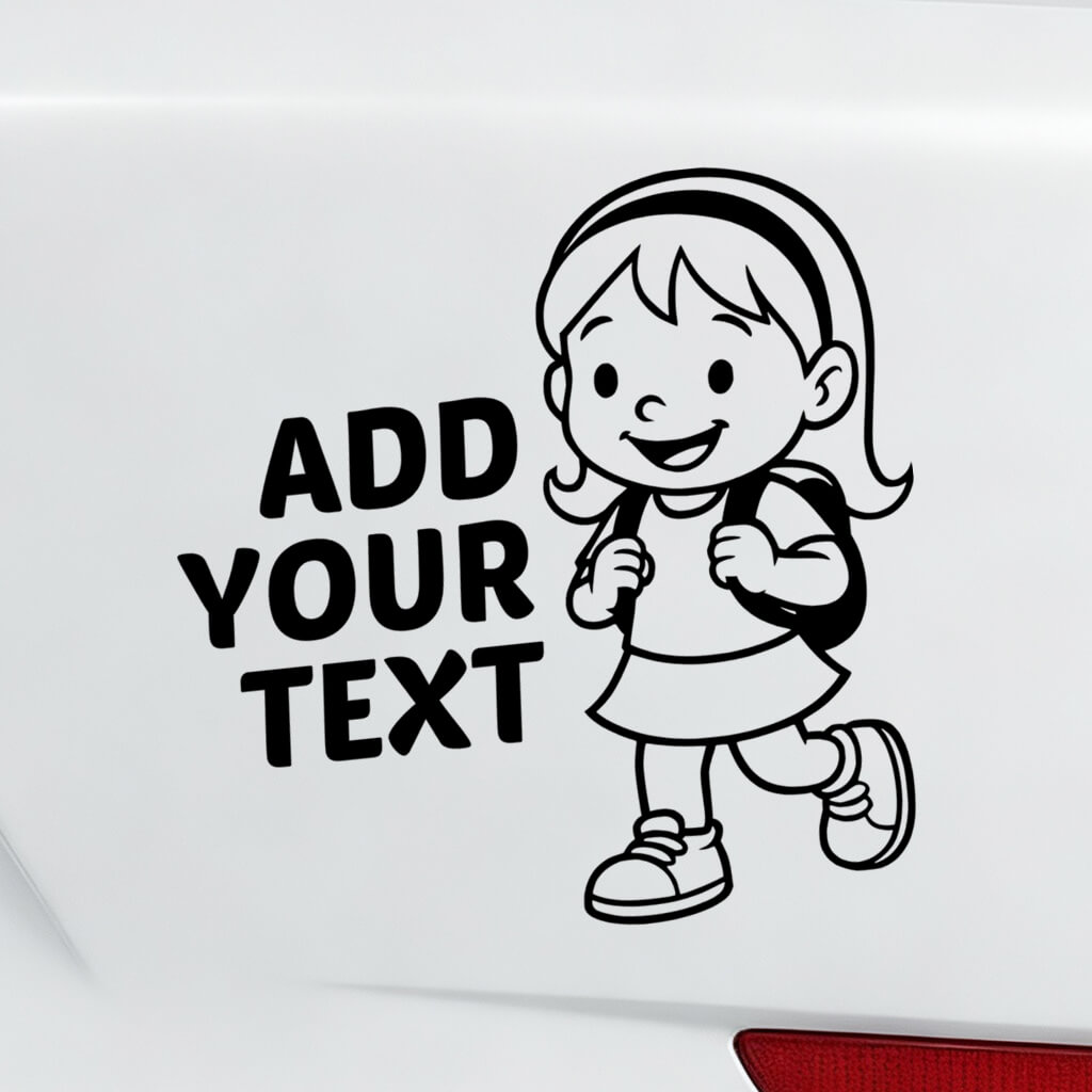 Smiling schoolgirl with backpack walking to class – cute student car ...